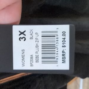 bebe | Tops | Bebe Velour Zip Hoodie 3x Nwt | Poshmark